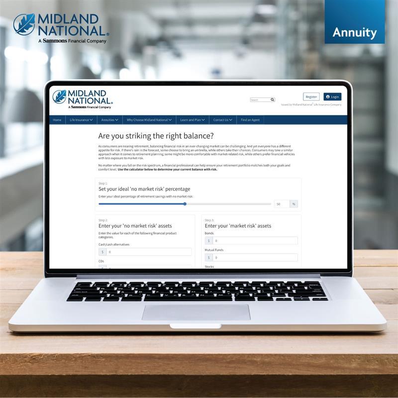 Financial risk assessment calculator for Midland National